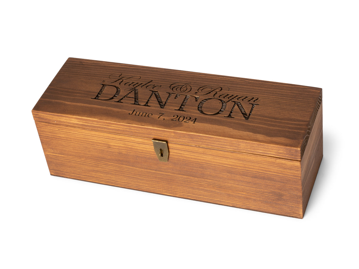 Custom Wood Wine Box w/ Lock - Classic Design - Made in USA – Cades and ...
