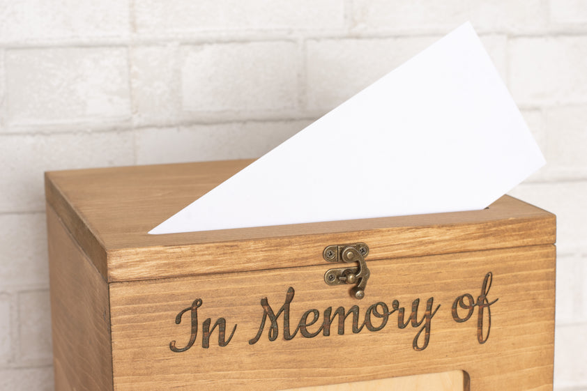 Memorial Card Box, Personalized Wood with Picture Frame Front – Cades ...