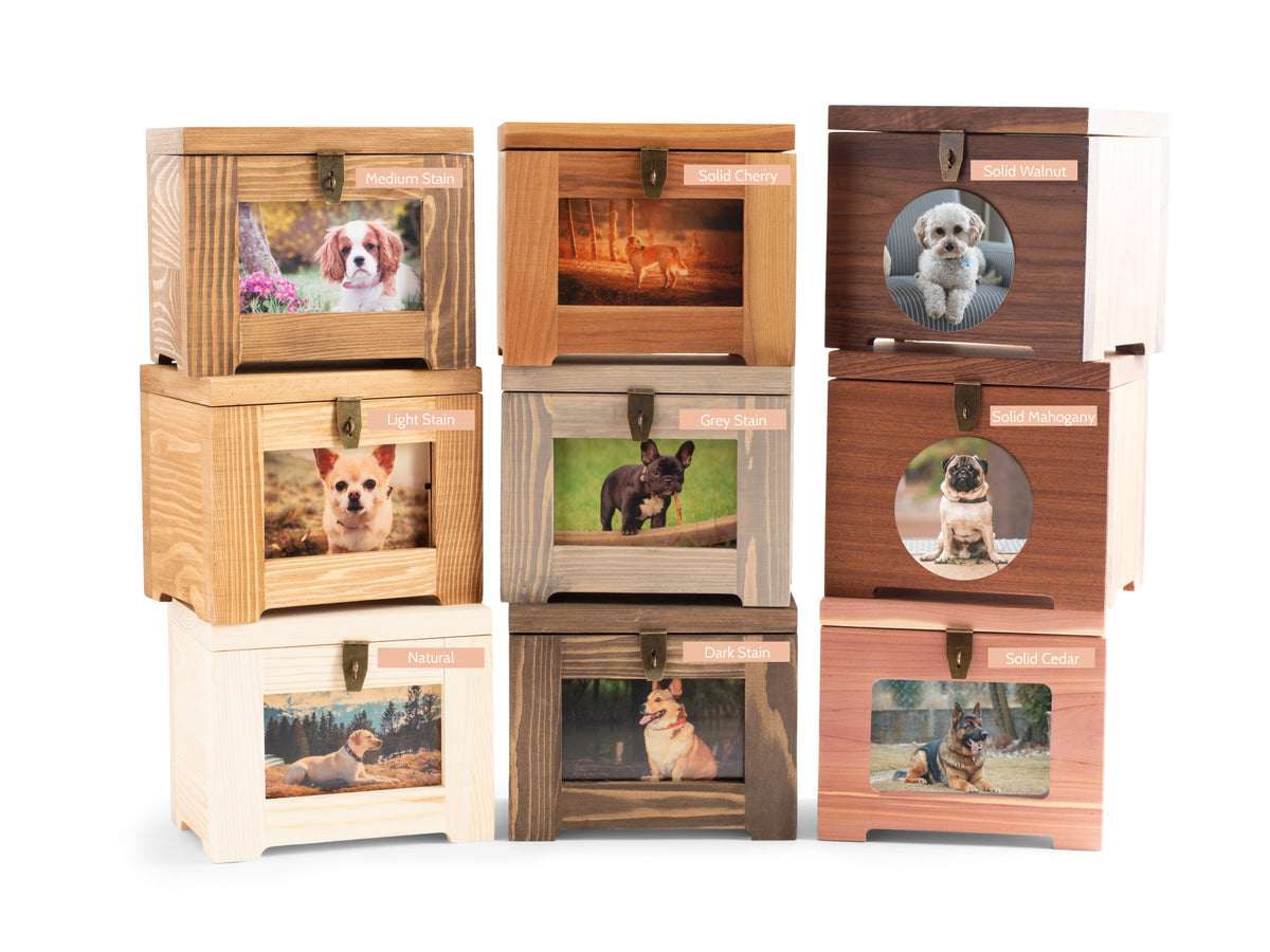 Pet Memorial Wood Urn Box Personalized with Name & Photo – Cades and Birch