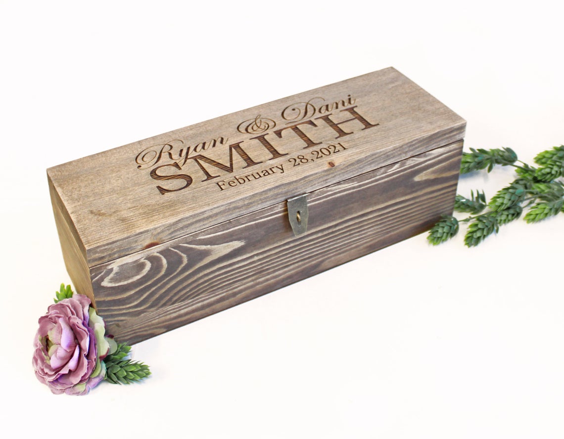 Custom Wood Wine Box w/ Lock - Classic Design - Made in USA – Cades and ...